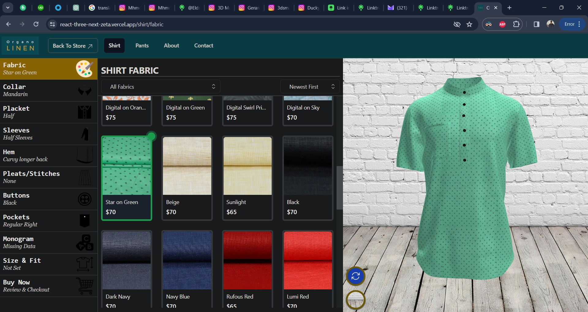3D Realistic Shirt With All Different Cuts In One Project Model ...