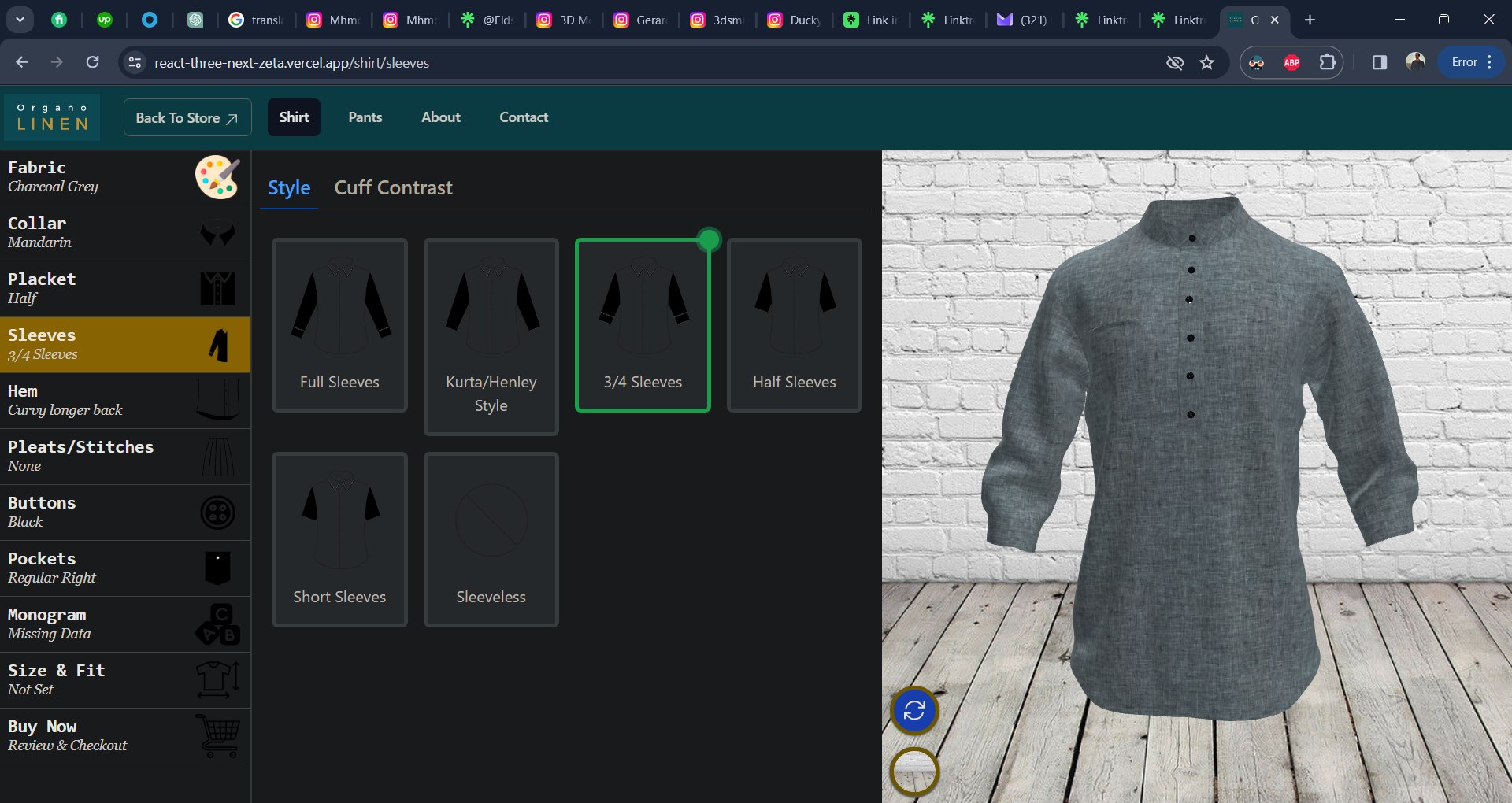 3D Realistic Shirt With All Different Cuts In One Project Model ...