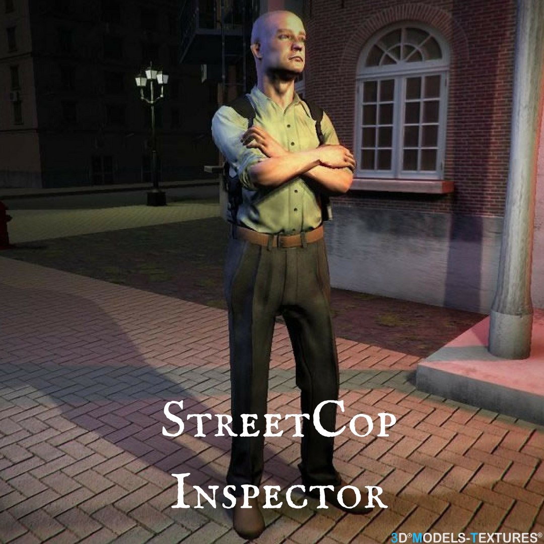 Character Inspector Cop Model - TurboSquid 1211388