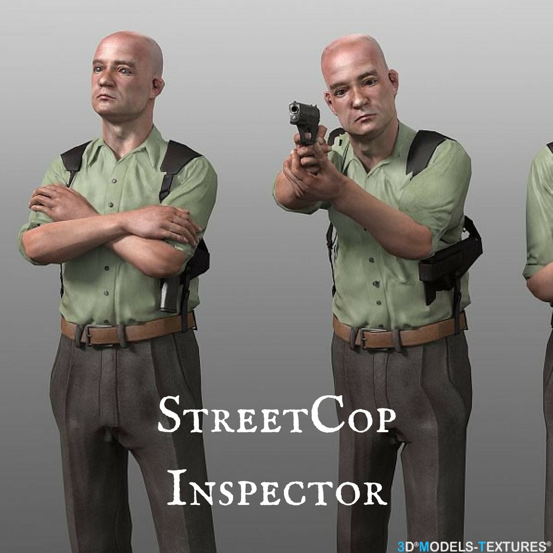 Character Inspector Cop Model - TurboSquid 1211388