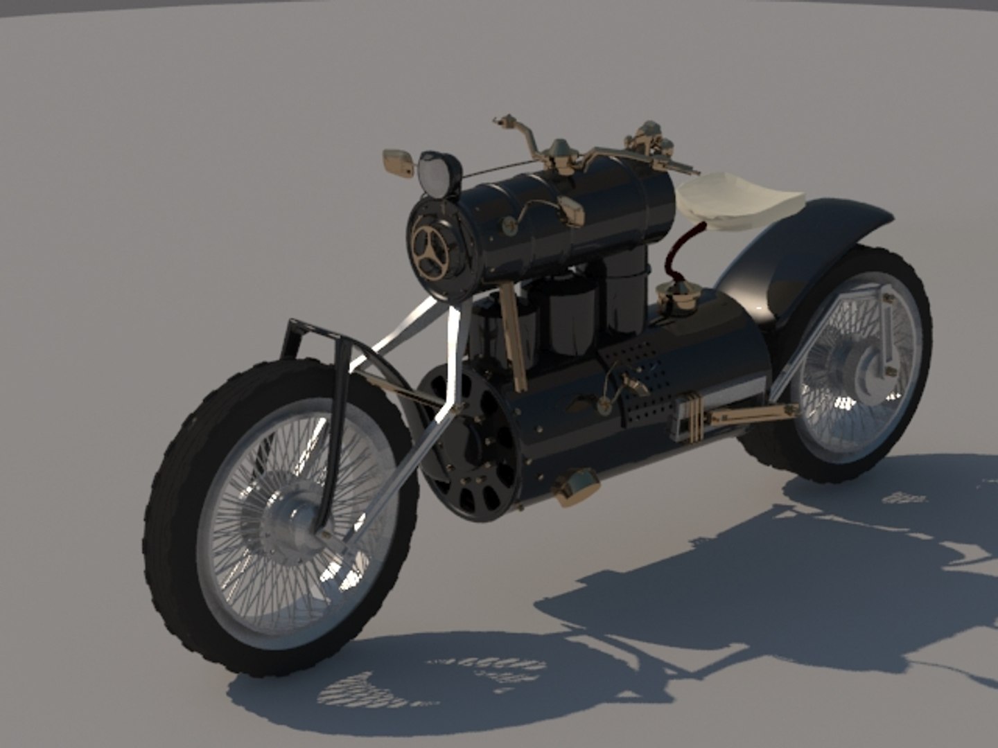 3d Motorcycle Steampunk Model