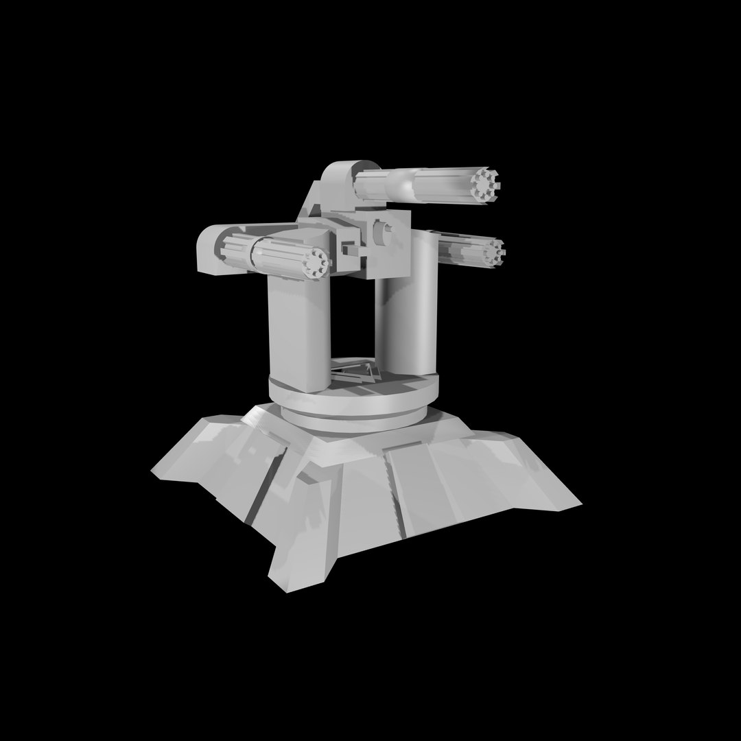 3d model anti-air turret