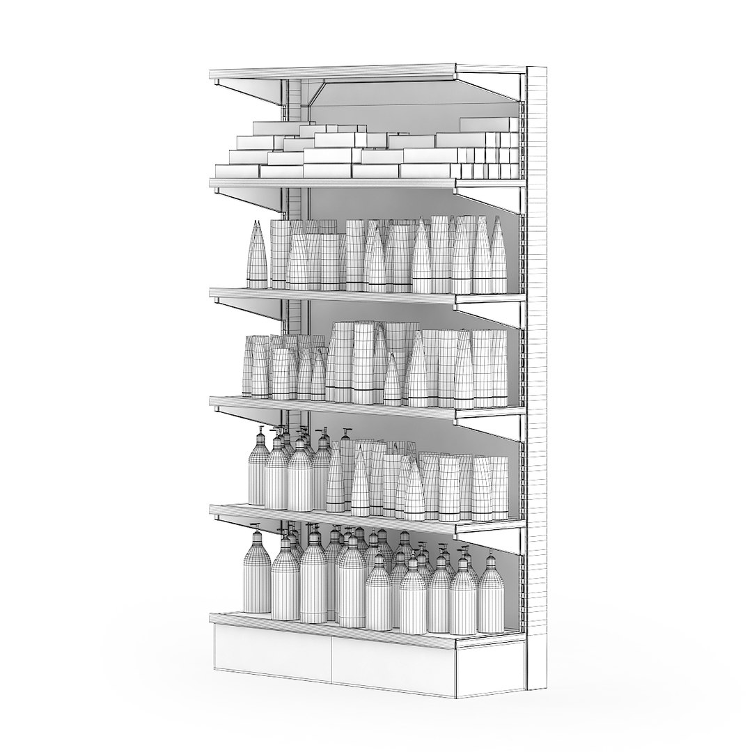 Supermarket Shelf 3d Model