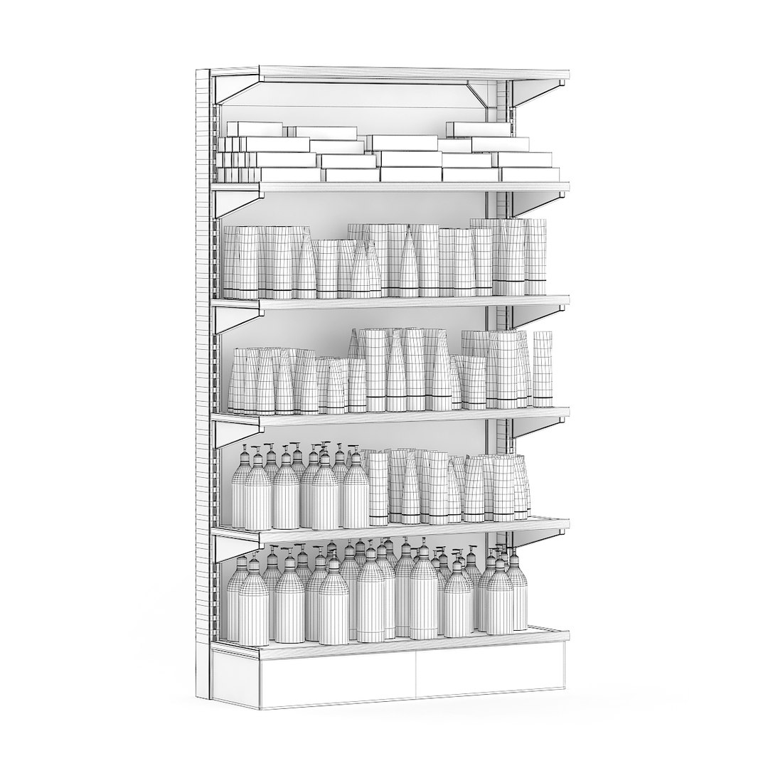 Supermarket Shelf 3d Model