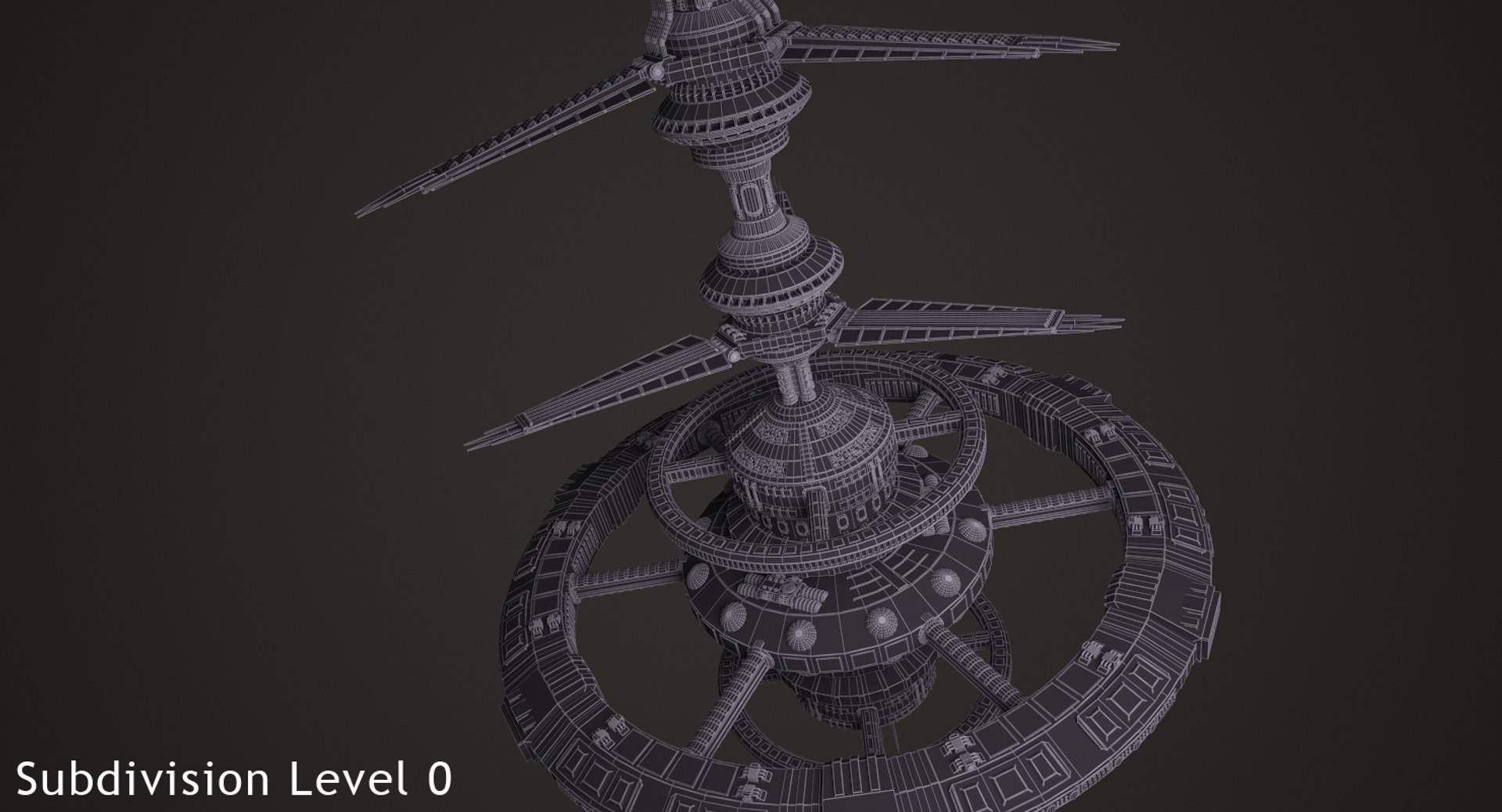 Sci-fi Space Station 3d Model