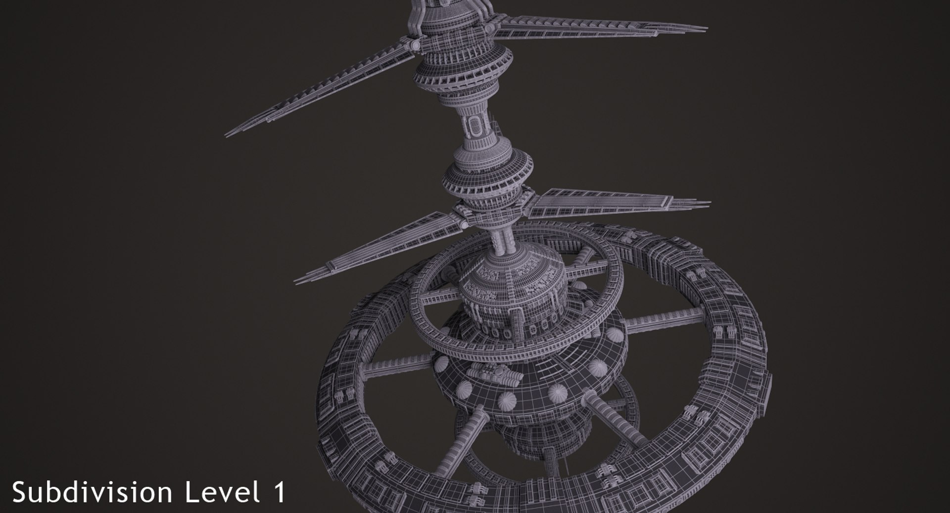 Sci-fi Space Station 3d Model