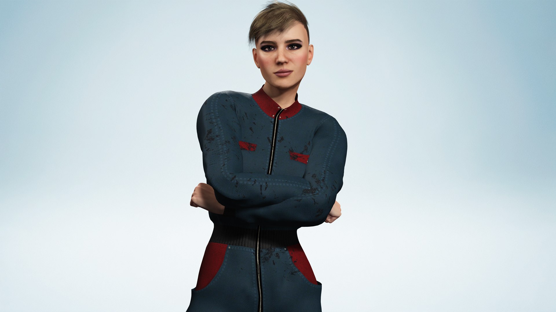 3D Realistic Female Mechanic Character Worker Dirty Outfit - TurboSquid ...