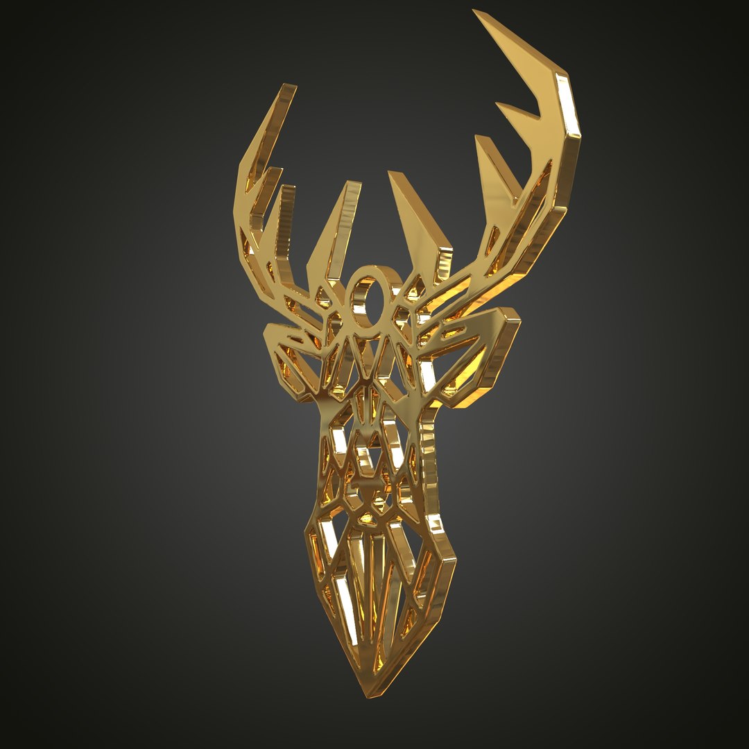 3D Linear Deer Pendant Model - TurboSquid 1909654