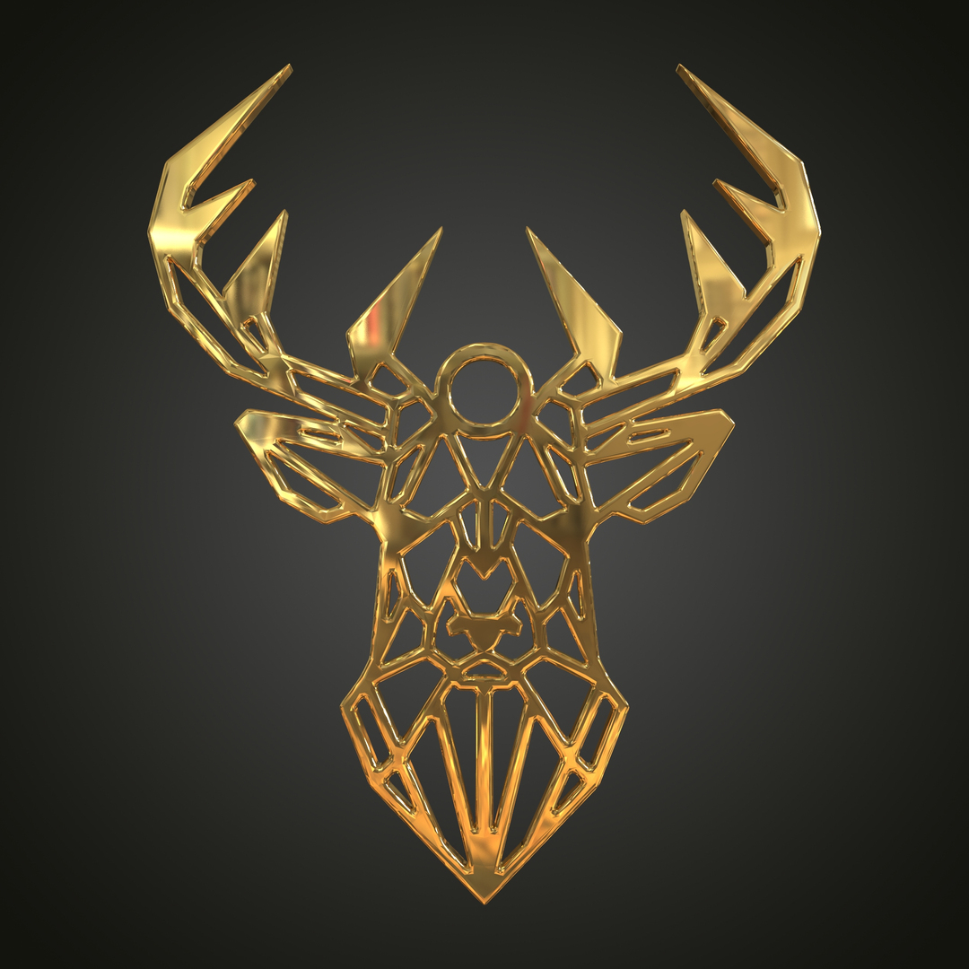 3D Linear Deer Pendant Model - TurboSquid 1909654