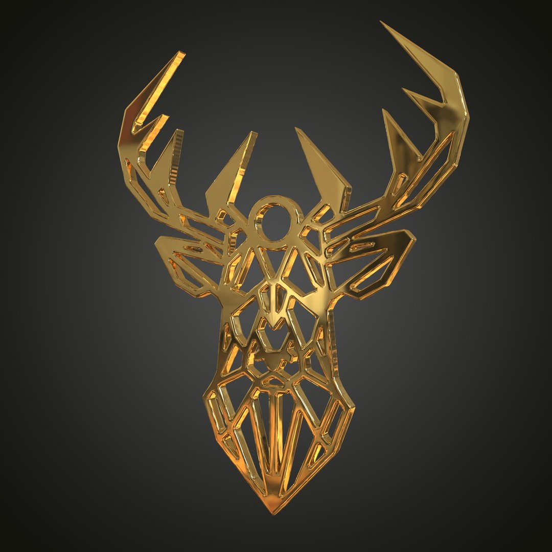 3D Linear Deer Pendant Model - TurboSquid 1909654