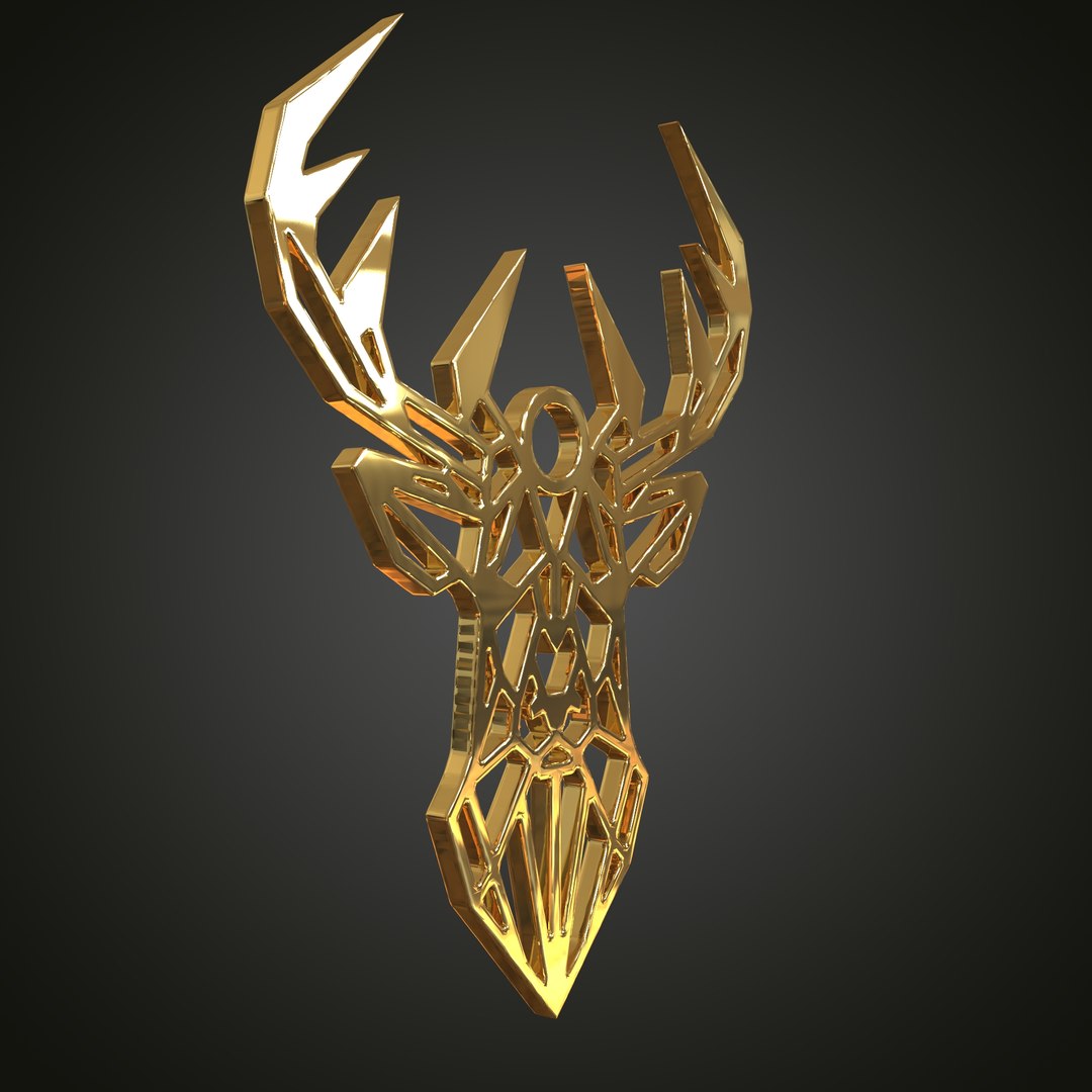 3D Linear Deer Pendant Model - TurboSquid 1909654
