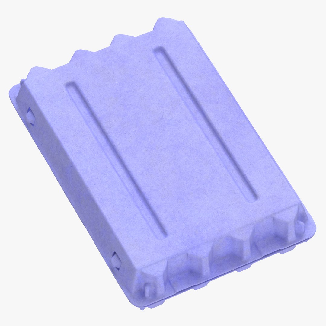 3D Paper Pulp Carton of Eggs 24 Color Variations Blank and Generic ...