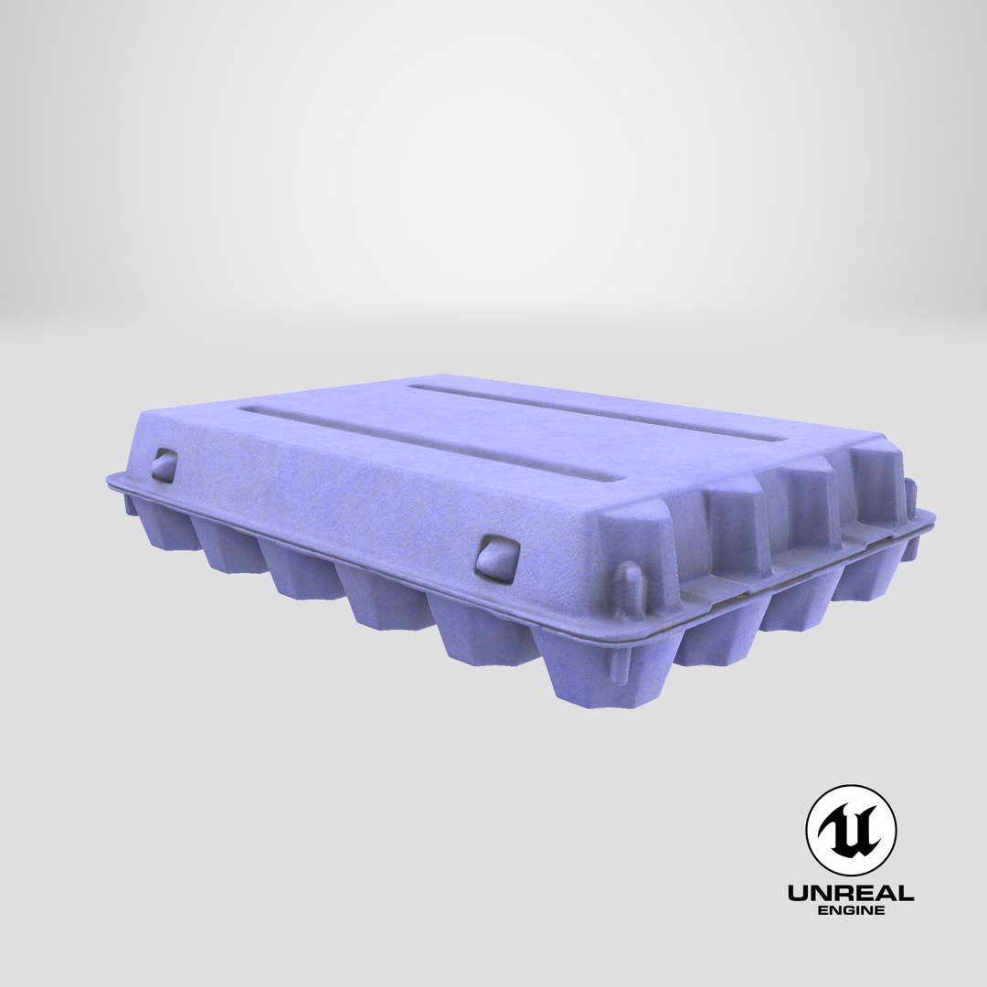 3D Paper Pulp Carton of Eggs 24 Color Variations Blank and Generic ...