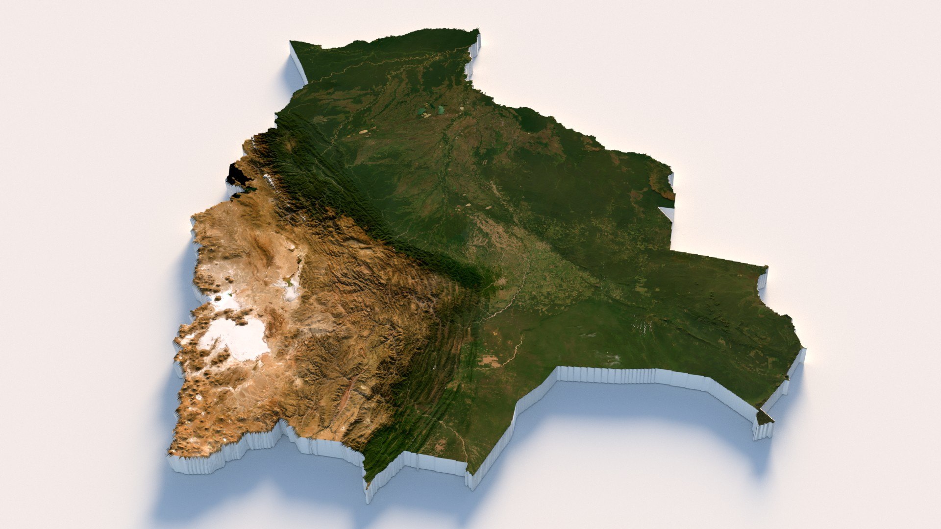3D Bolivia Terrain Map - TurboSquid 2335458