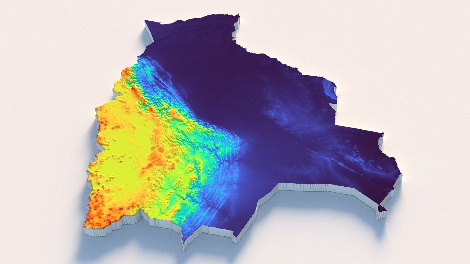 3D Bolivia Terrain Map - TurboSquid 2335458