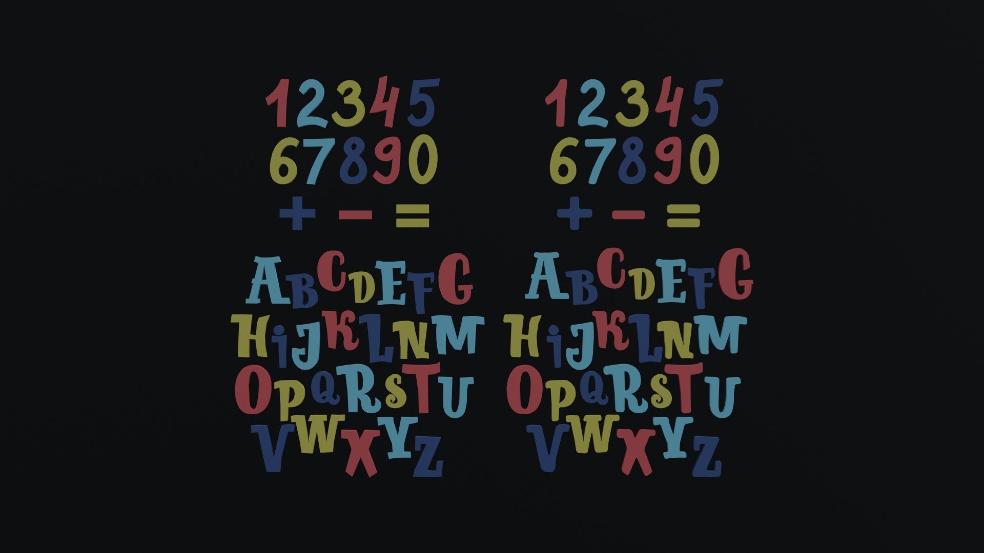 Cartoon alphabet 3D model - TurboSquid 1670384