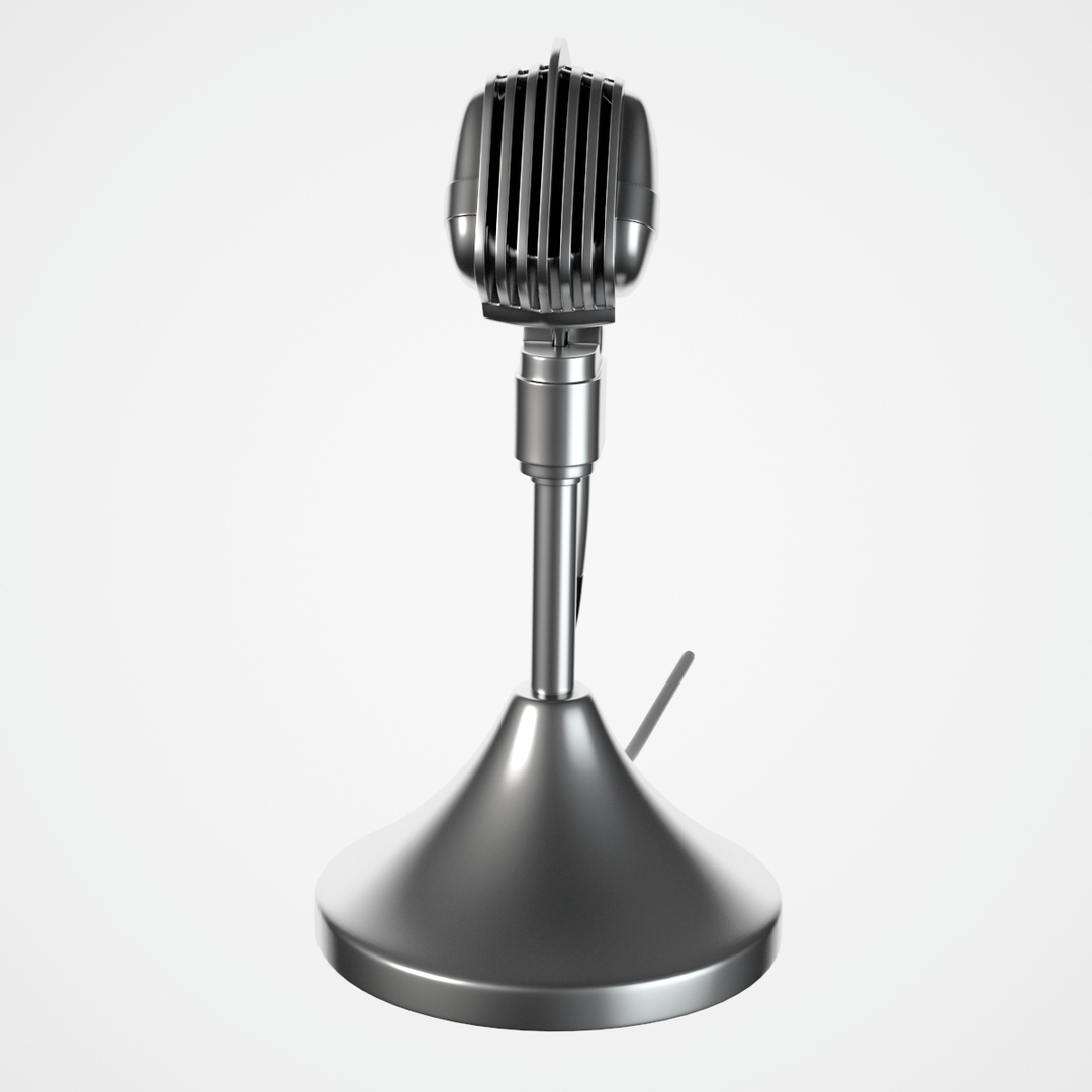 3d Model Of Retro Microphone