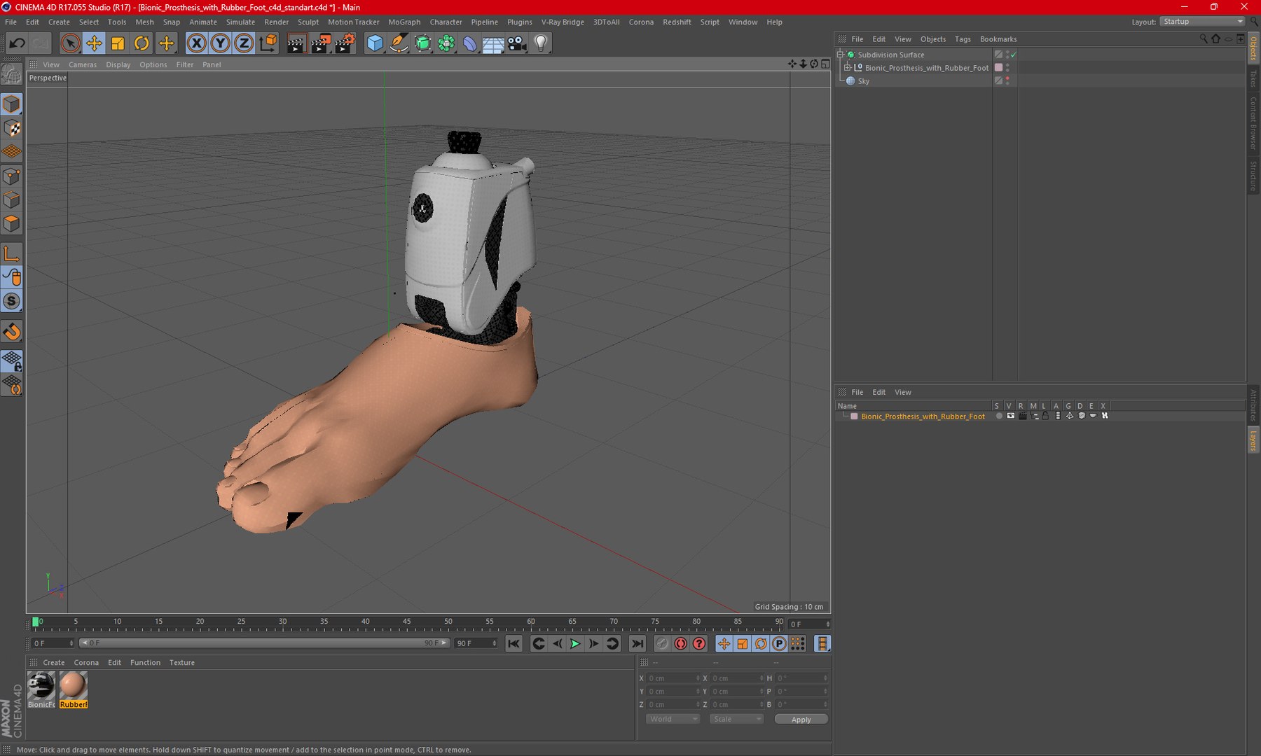 3D Bionic Prosthesis With Rubber Foot - TurboSquid 2228048