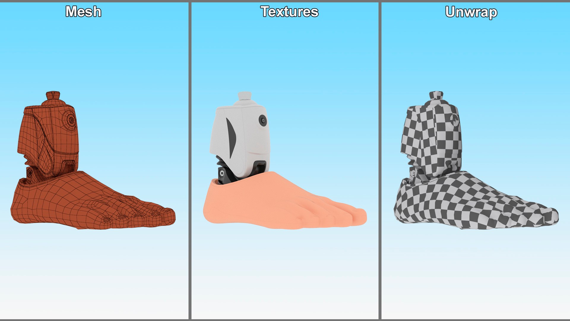 3D Bionic Prosthesis With Rubber Foot - TurboSquid 2228048