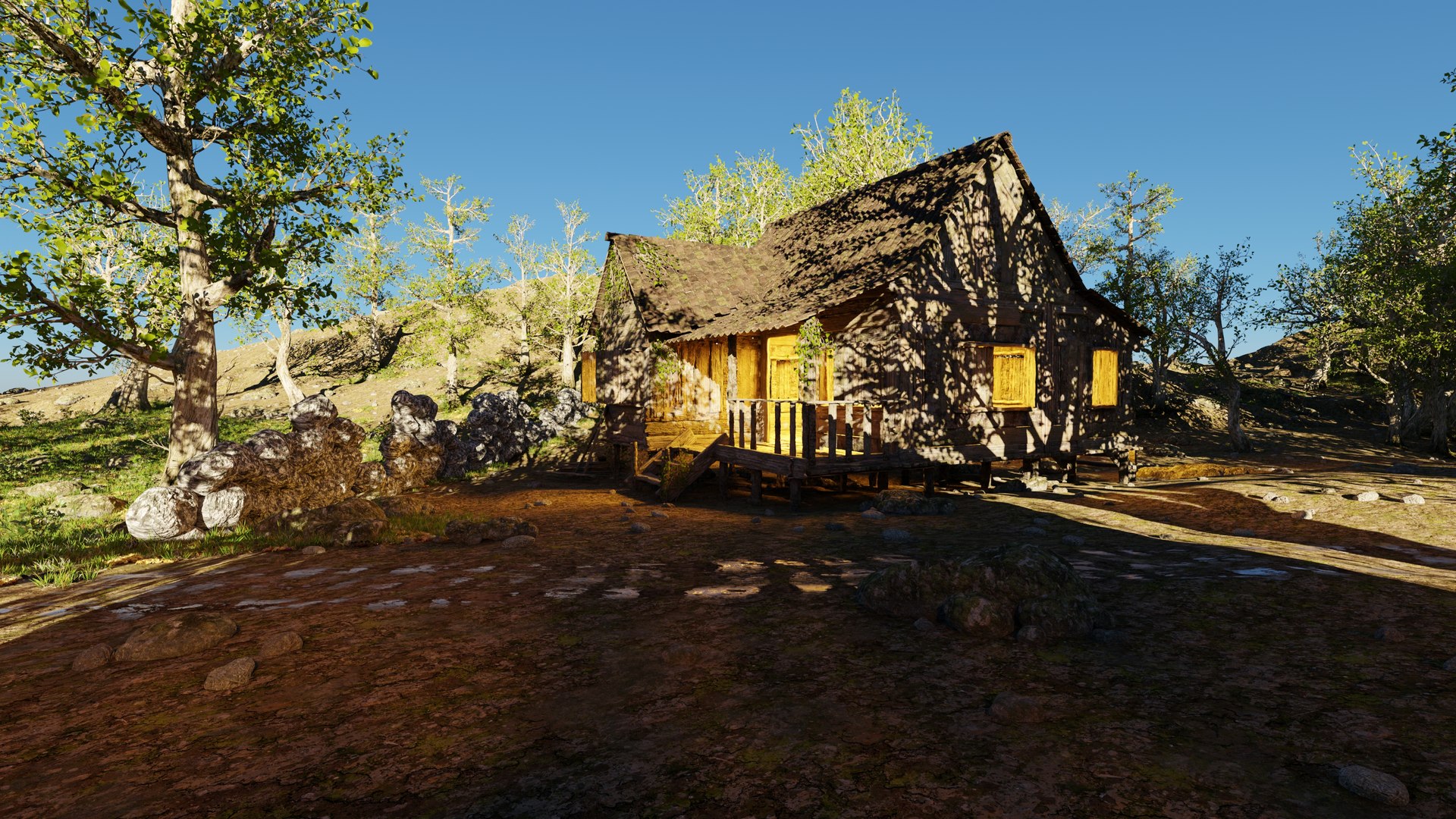 Cabins Scene 3D model - TurboSquid 2061693