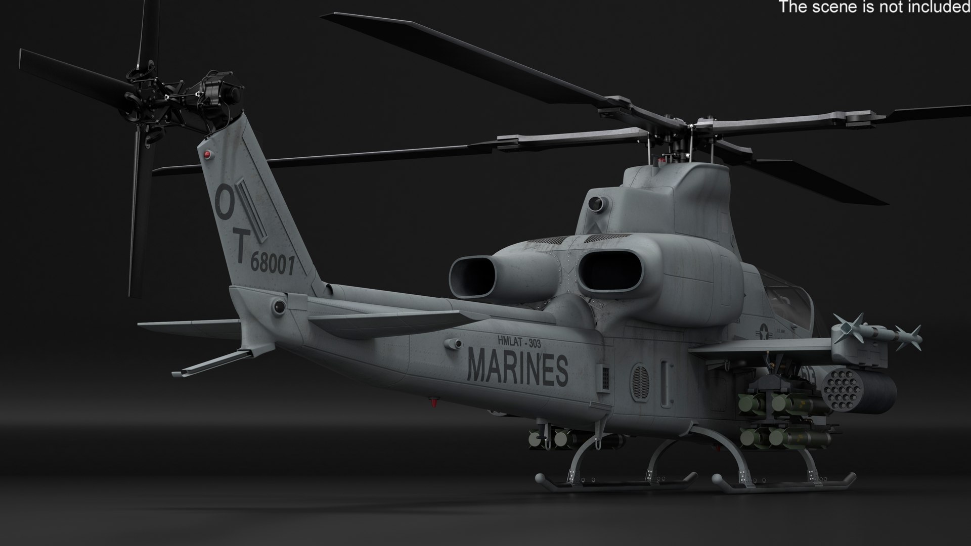 3D Bell AH-1Z Lethal Combat Helicopter Rigged for Maya model ...
