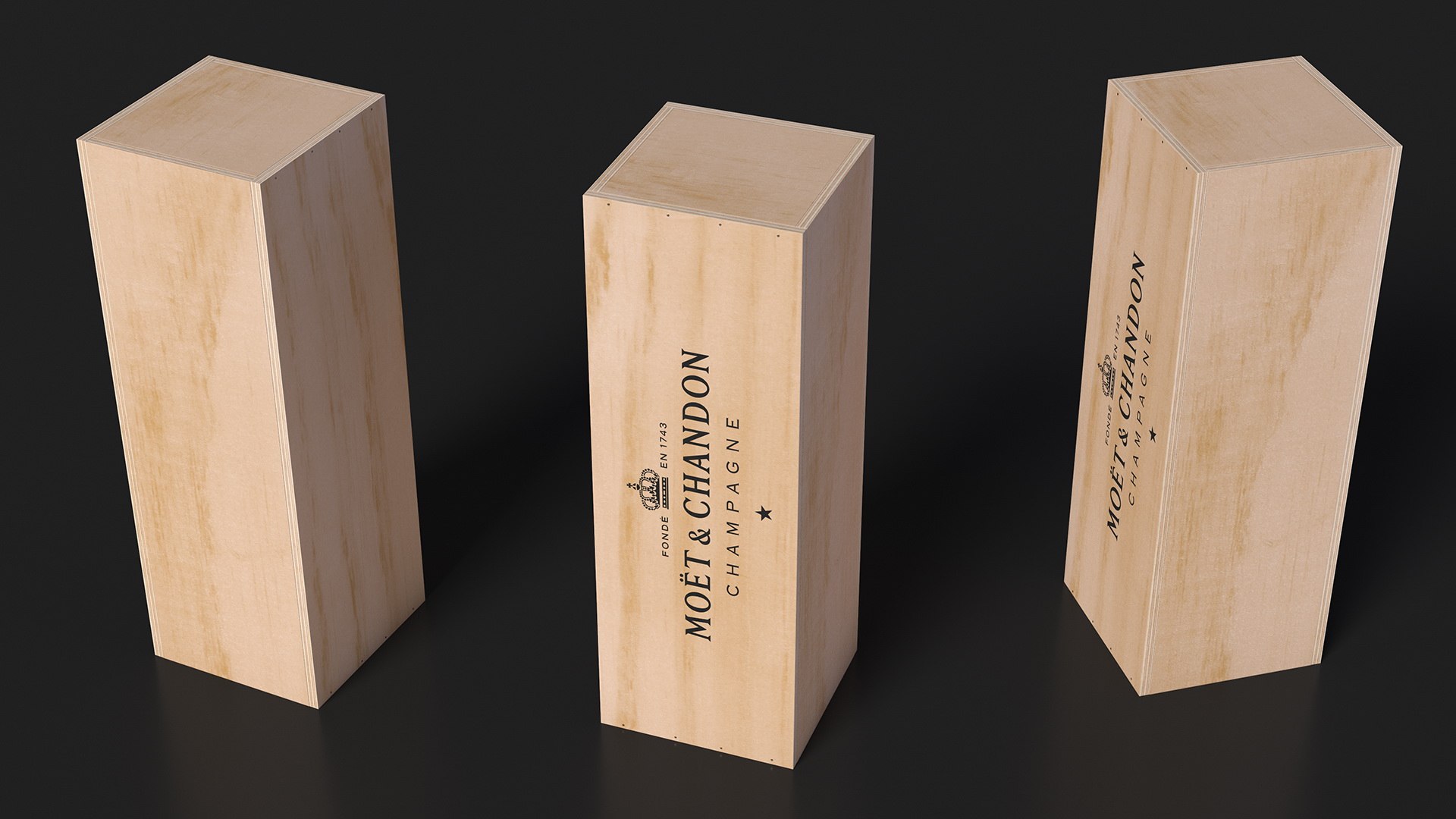 Wooden Champagne Box Moet And Chandon Brut Imperial 3D - TurboSquid 2277718