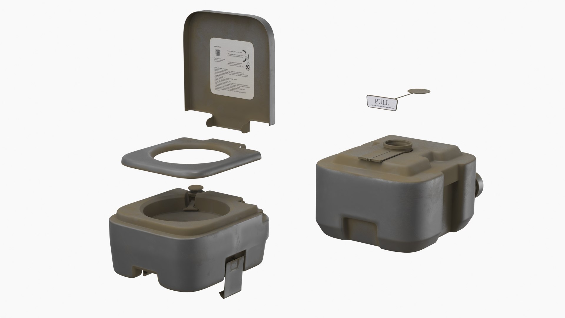 Soiled Compact Toilet Module 3D Model - TurboSquid 2421827