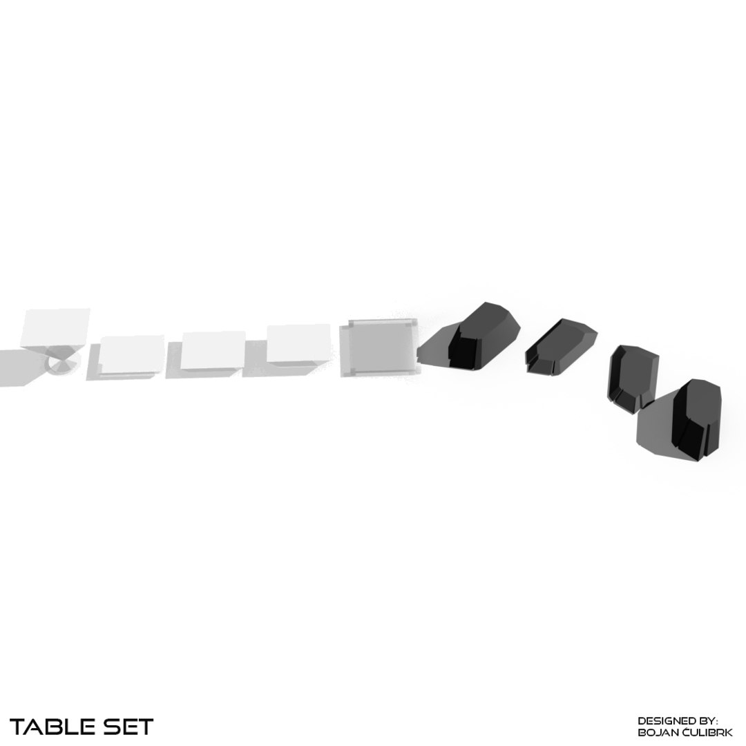 Table Set 3d Obj