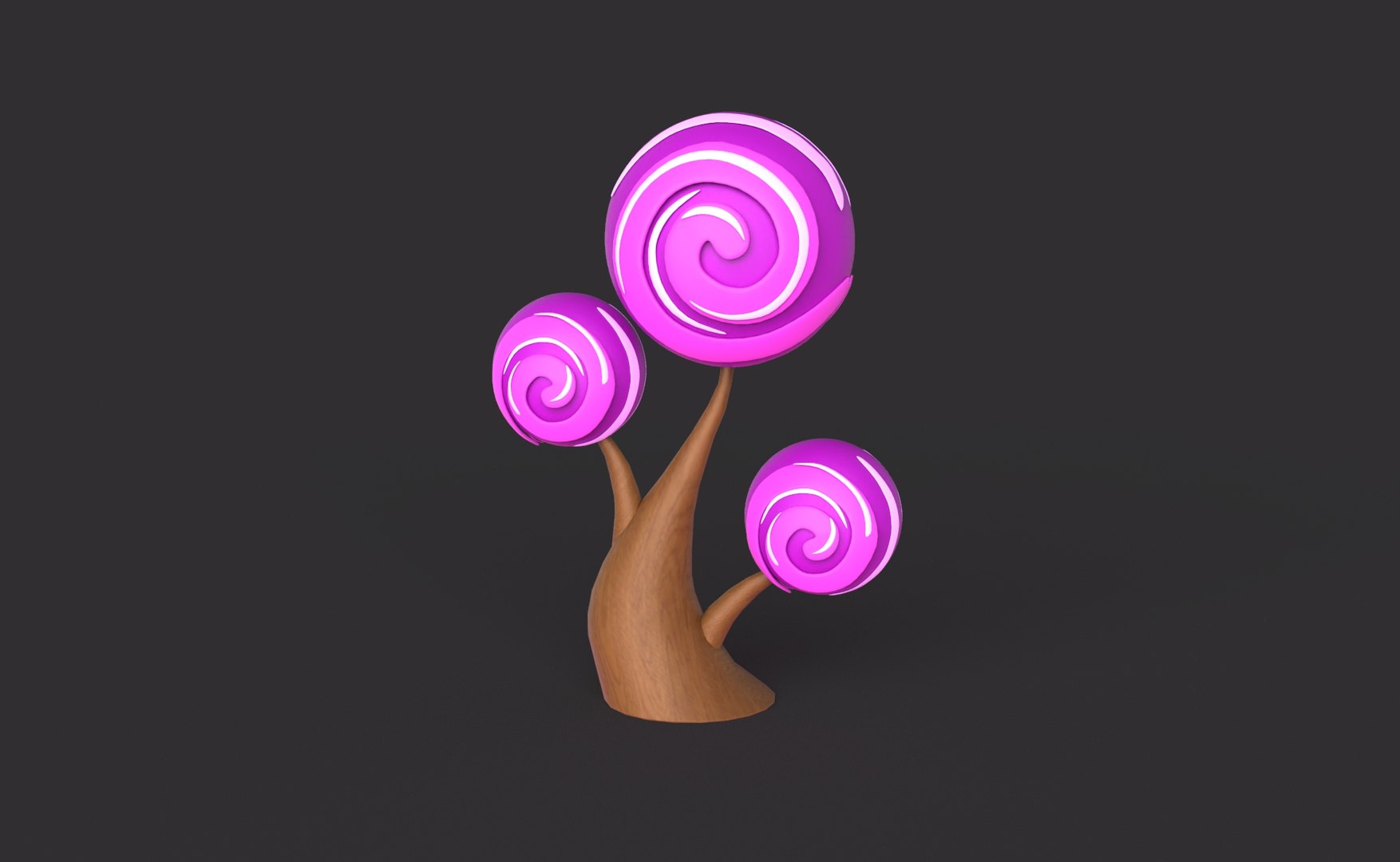 3D Cartoon Candy Tree 12 Model - TurboSquid 2252086