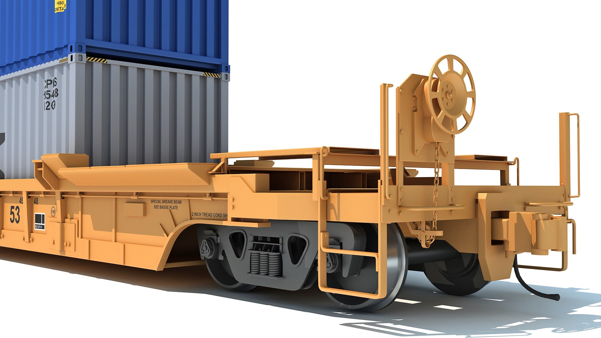 3D Railroad Double Stack Car - TurboSquid 1606364