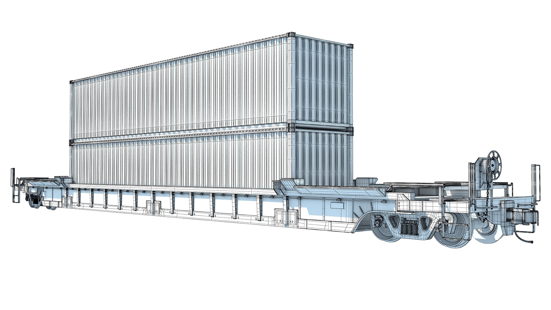 3D Railroad Double Stack Car - TurboSquid 1606364