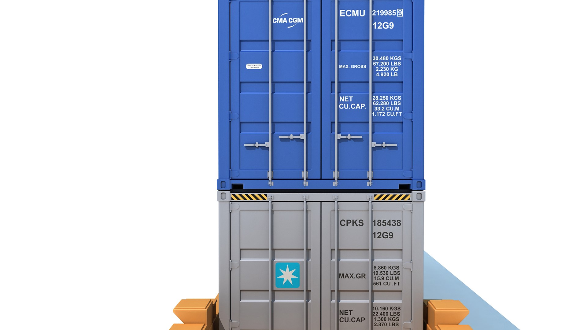 3D Railroad Double Stack Car - TurboSquid 1606364