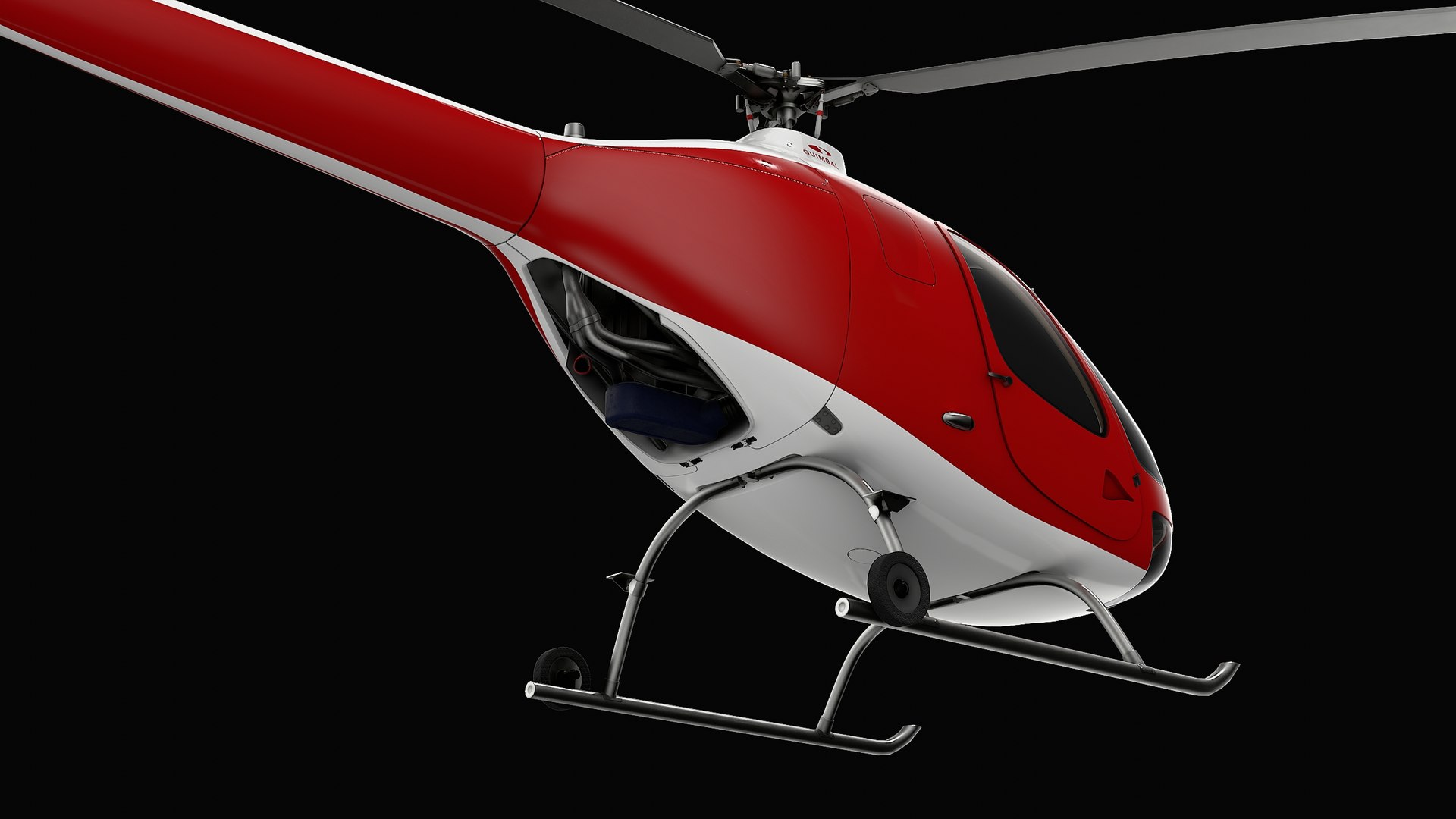 3D Guimbal Cabri G2 Helicopter - Red Model - TurboSquid 2285189