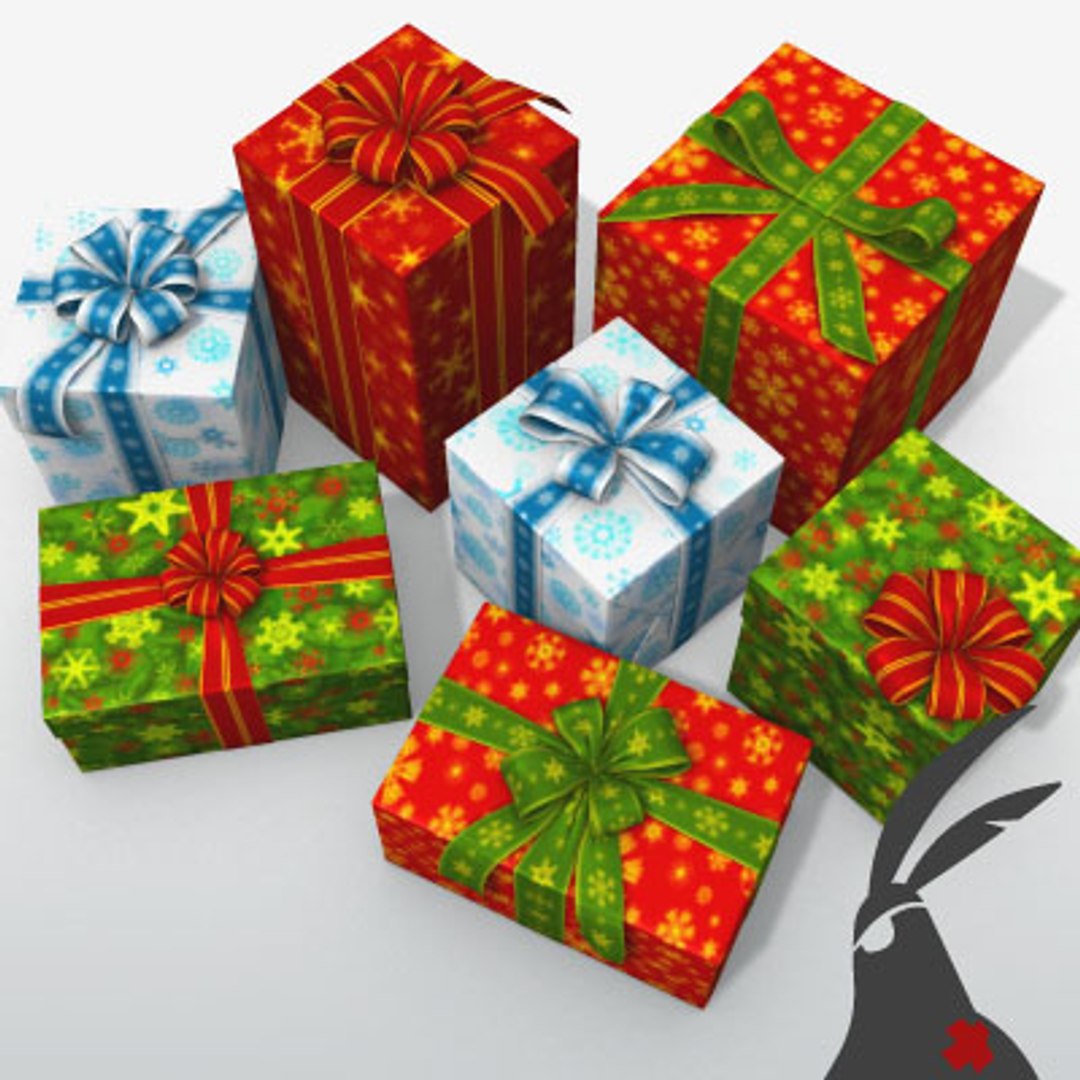 gift boxes set 3d model