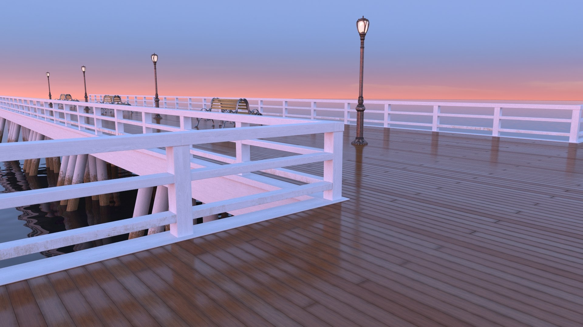 Wooden Pier Bridge Model - TurboSquid 1552872