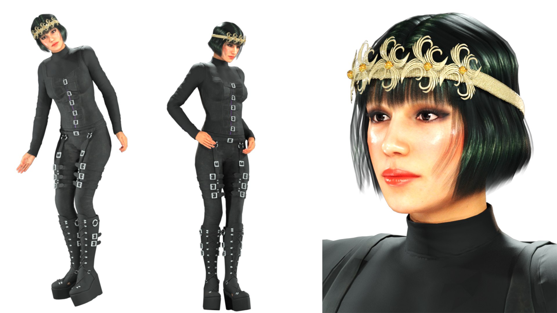 Realistic Rigged Supper Action Girl-Mira Character 3D Model 3D ...