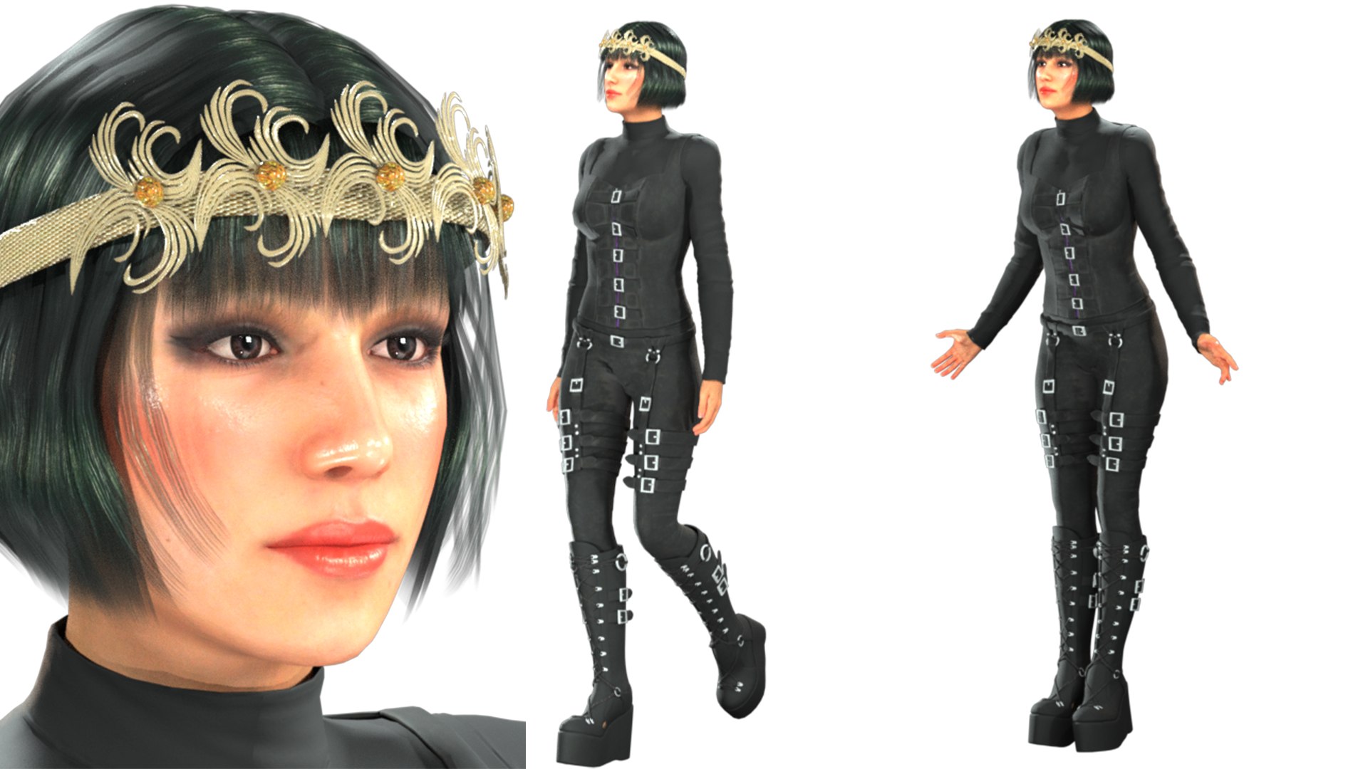 Realistic Rigged Supper Action Girl-Mira Character 3D Model 3D ...