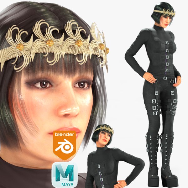 modelo 3d Modelo 3D del personaje Chica-Mira de acción de cena ...