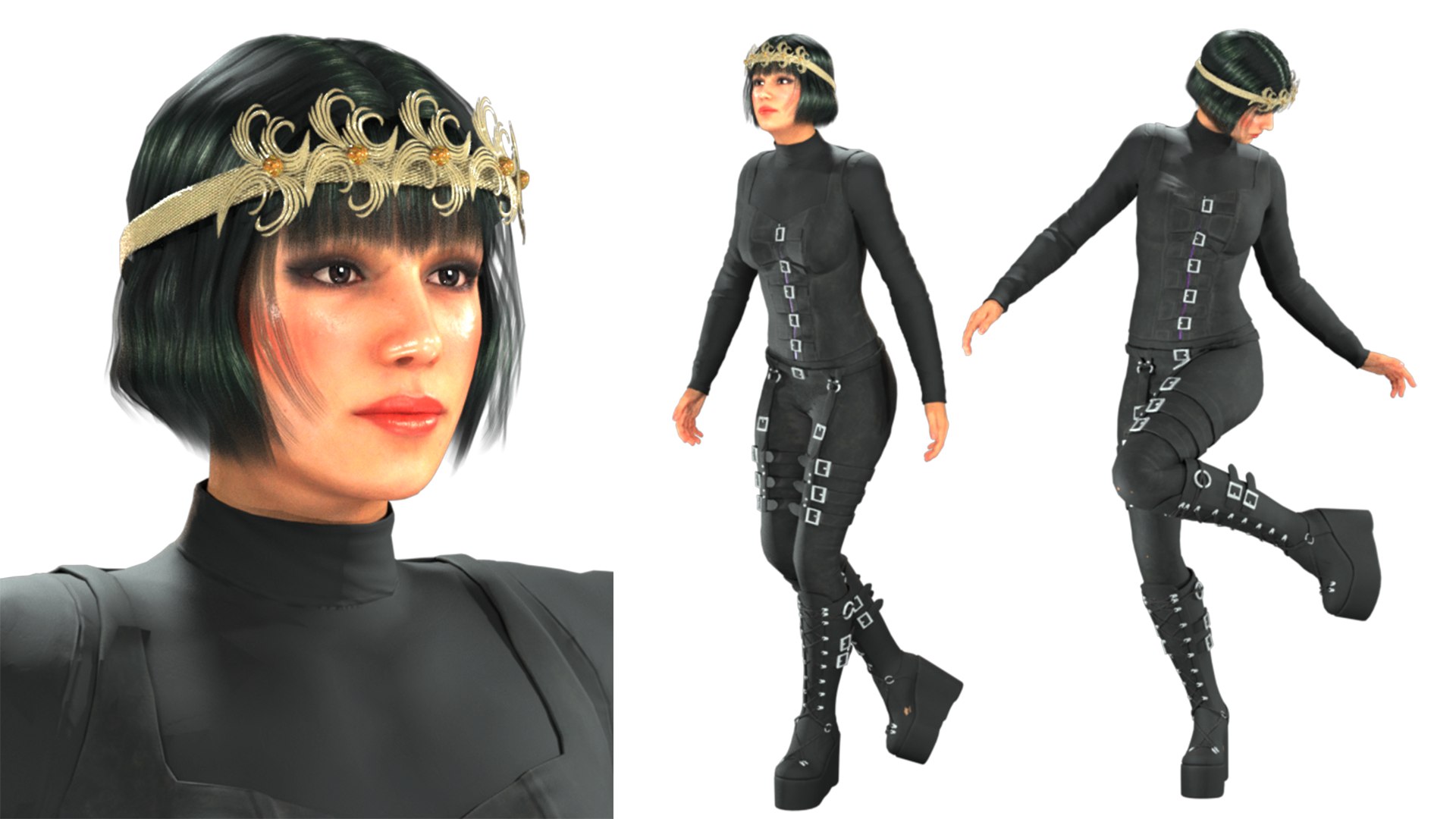 Realistic Rigged Supper Action Girl-Mira Character 3D Model 3D ...