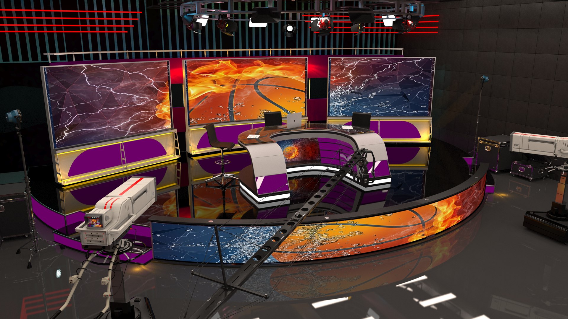 3D Sports Studio Model - TurboSquid 1921208