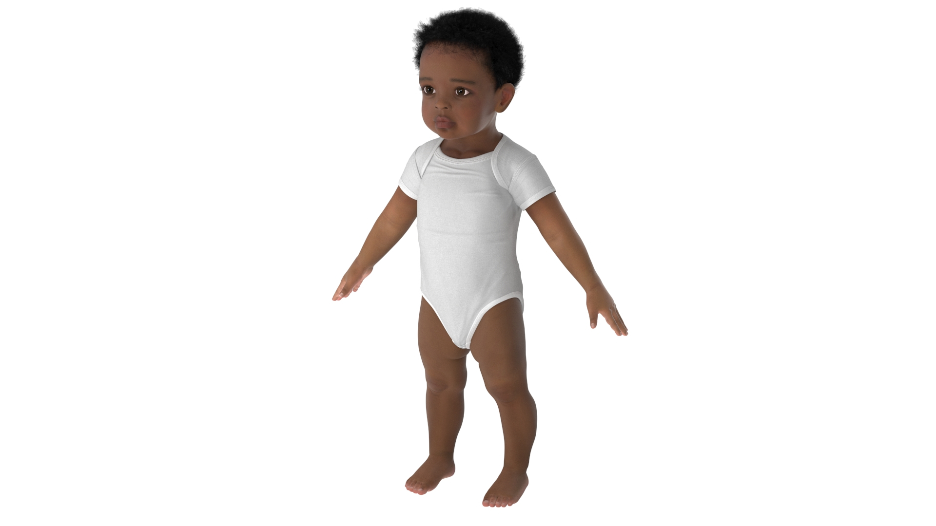 3D Little Boy Light Skin In Bodysuit Rigged Model - TurboSquid 2312470