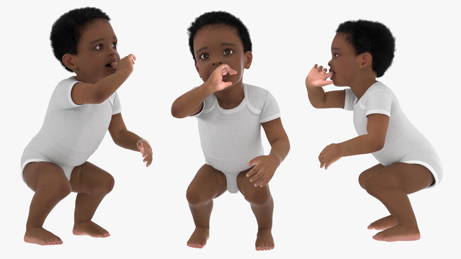 3D Little Boy Light Skin In Bodysuit Rigged Model - TurboSquid 2312470