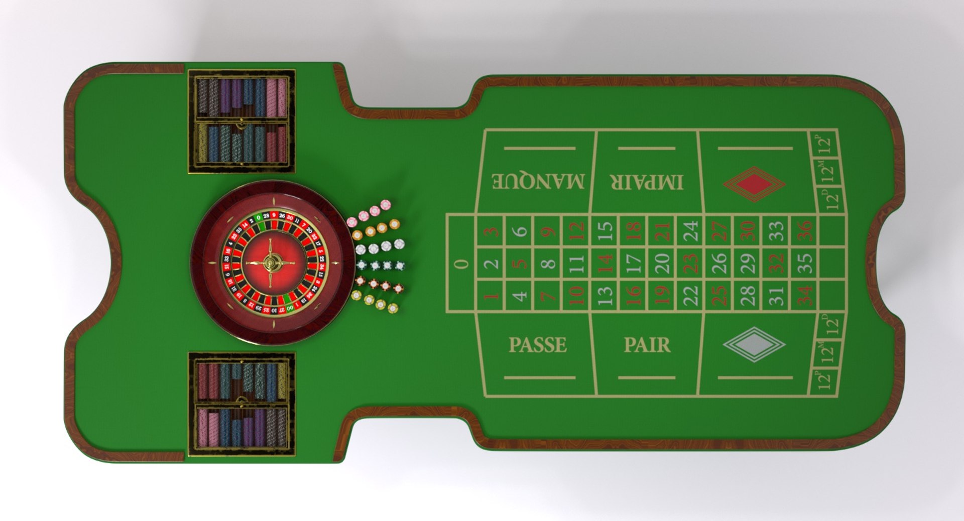 Roulette Table Model - TurboSquid 1369962