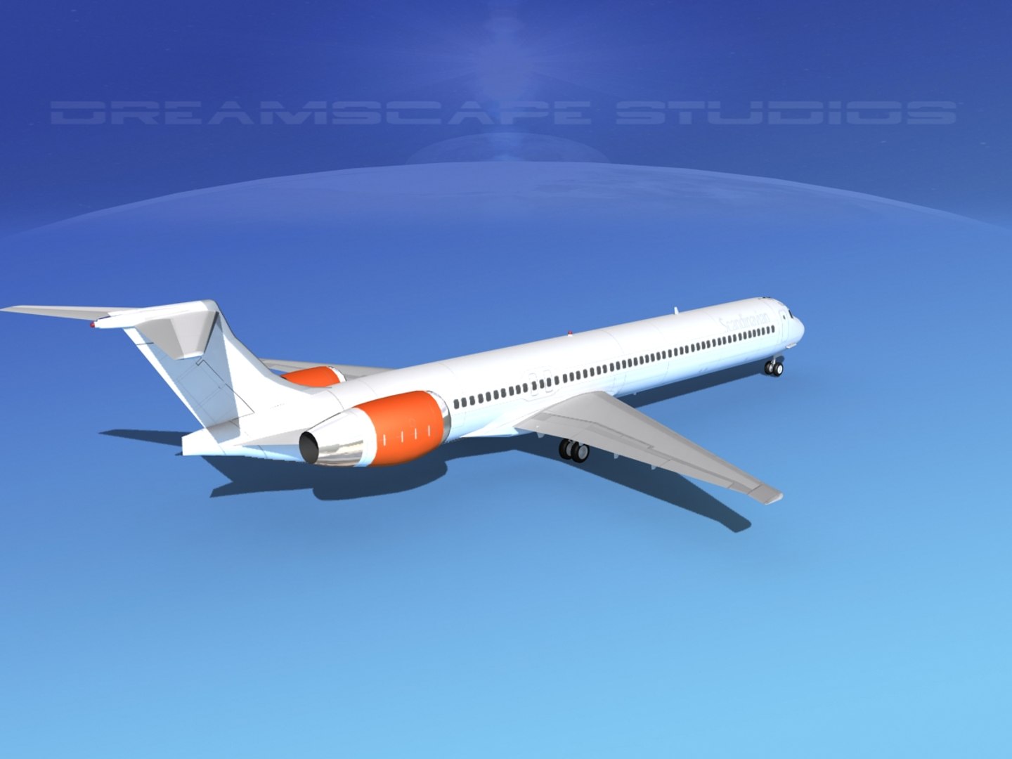 3d Md-90 Jet Commercial Model