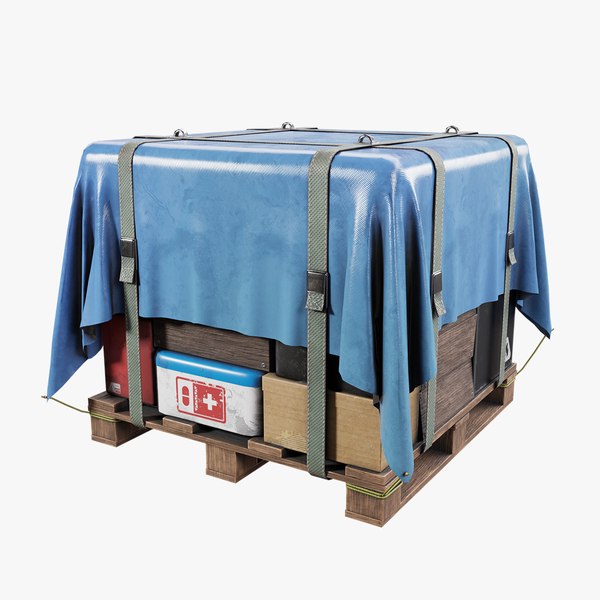 parachute air-drop cargo 3d model