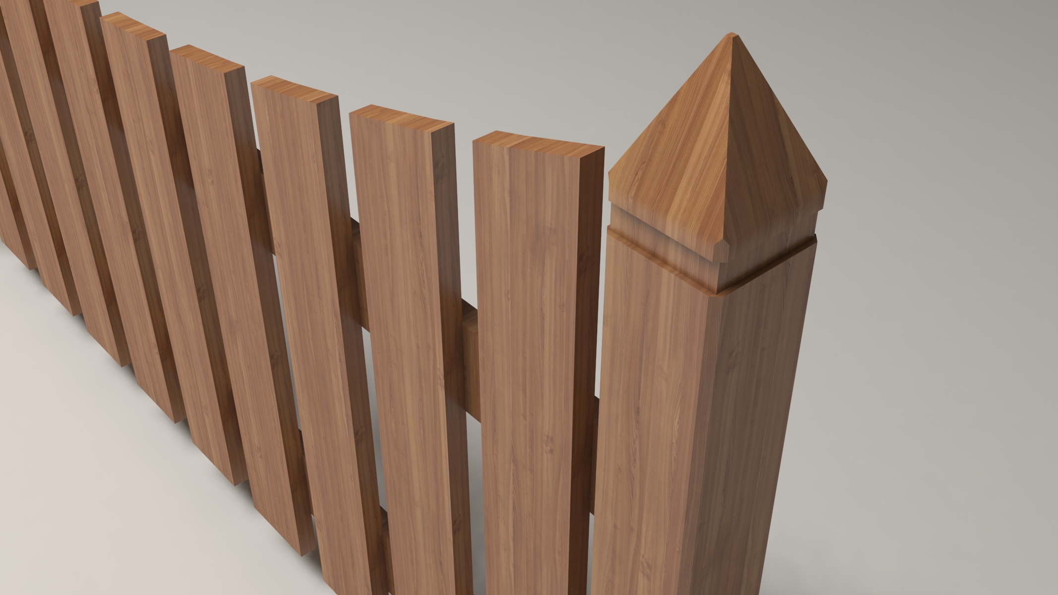 3D wooden garden fence - TurboSquid 1530252