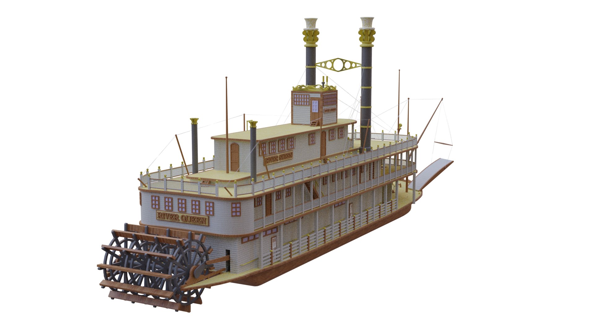 3D River Steamer Model - TurboSquid 1590935