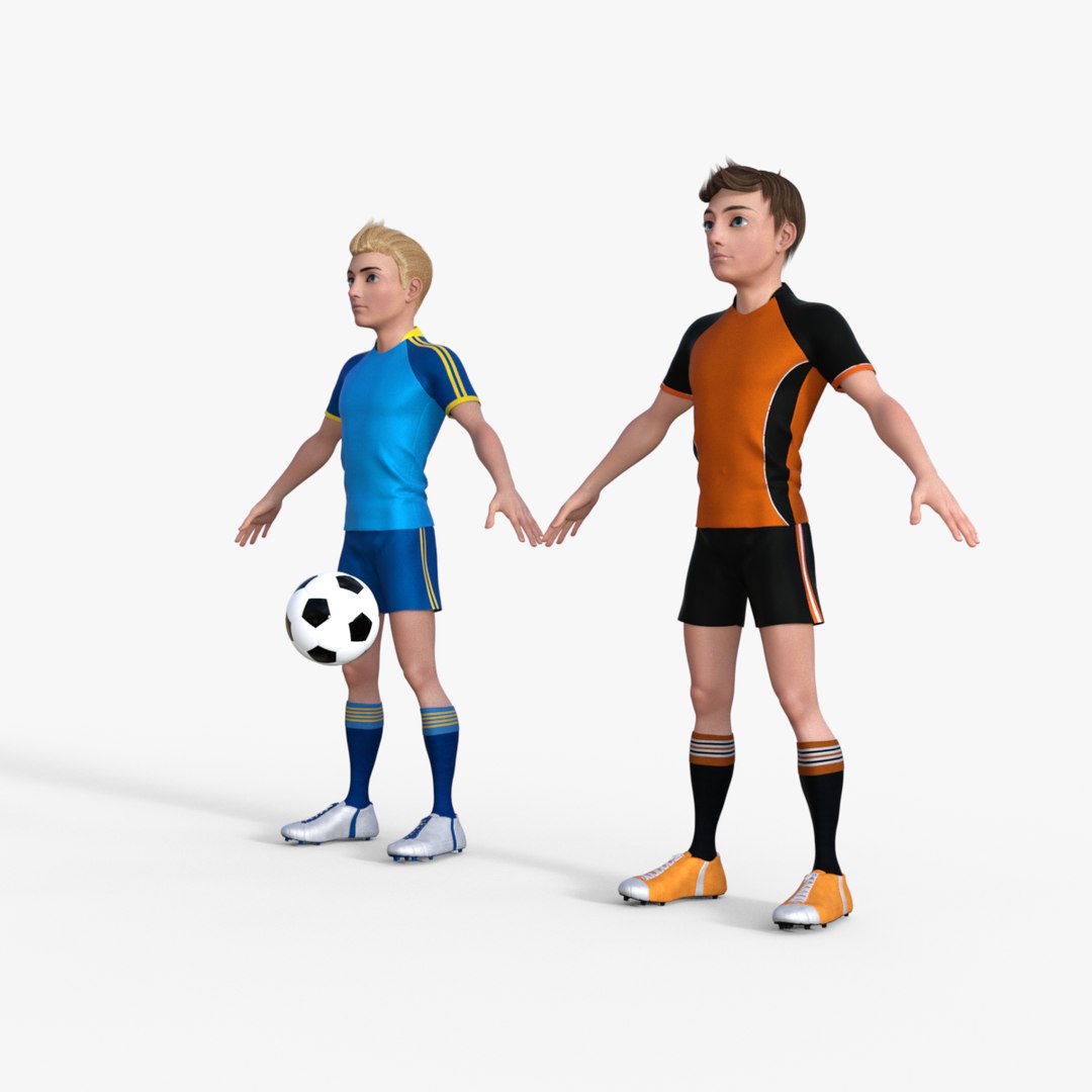 Cartoon Football Players 3D Model - TurboSquid 2196487