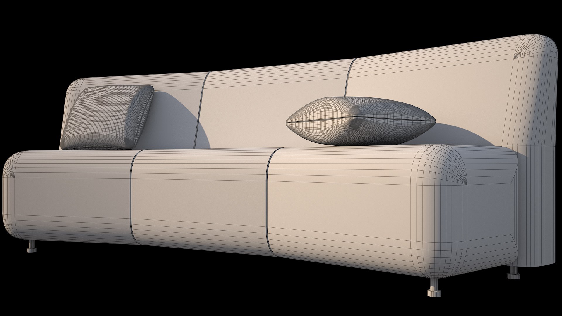 3D curved sofa model - TurboSquid 1635522