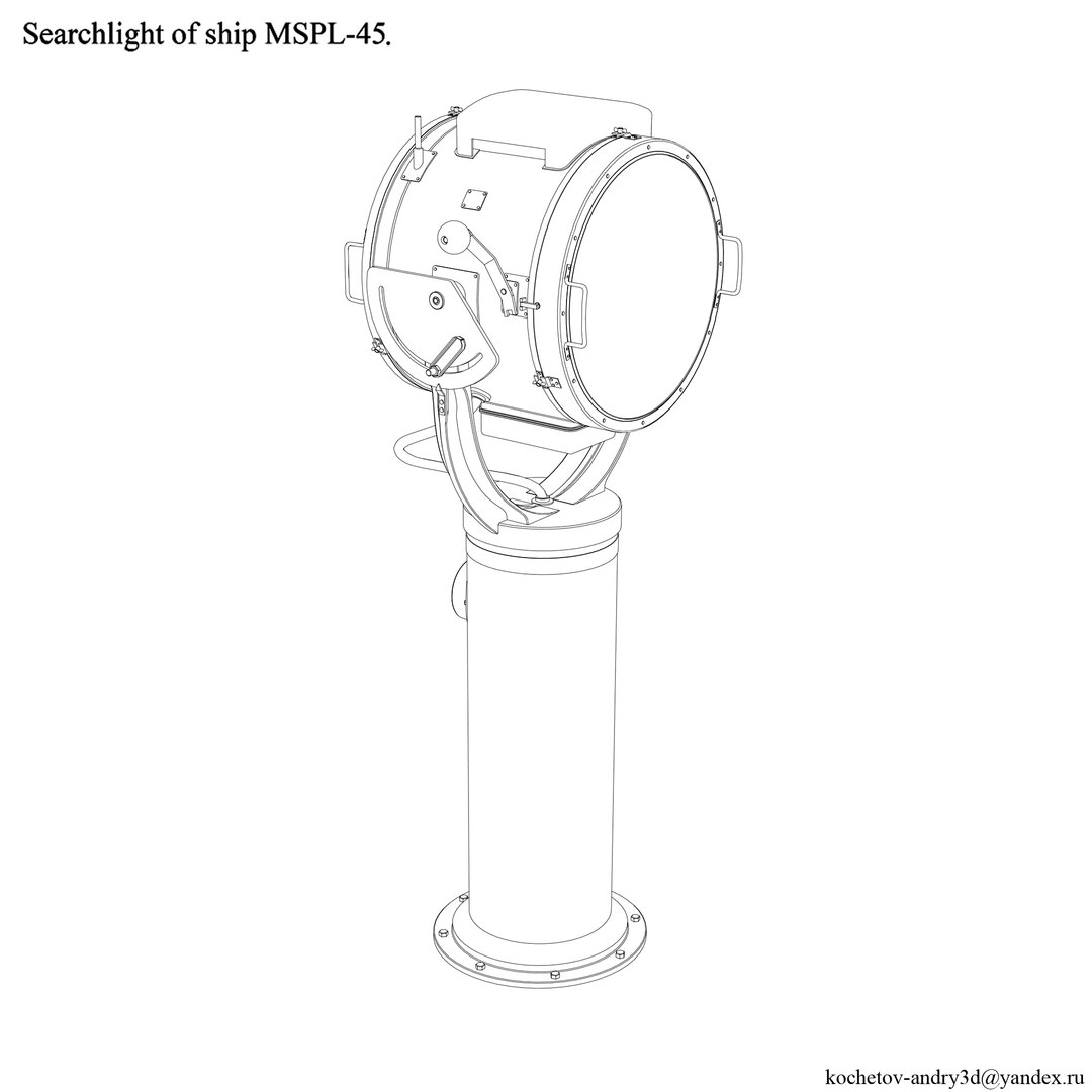 Ship Searchlight Mspl-45 2-m 3D Model - TurboSquid 1388371